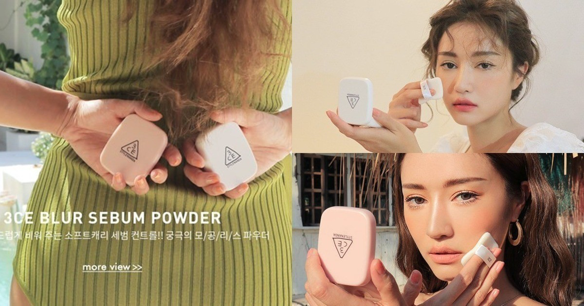 ใหม่แกะกล่อง '3CE BLUR SEBUM POWDER' 2 เฉดสี WHITE & PINK แบรนด์เกาหลี ...
